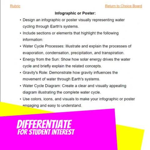 Water Cycle: Choice Board (MS-ESS2-4) by DrBScience | TPT