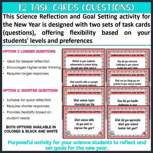 Middle & High School New Year Resolutions Science Bundle|Reflection ...