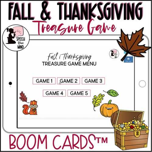 Thanksgiving & Fall Vocabulary Boom Cards™ Treasure Game | Cariboo ...