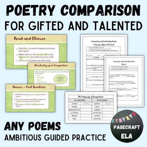 Comparing Poetry for Gifted & Talented Students with Any Poems - Guided ...