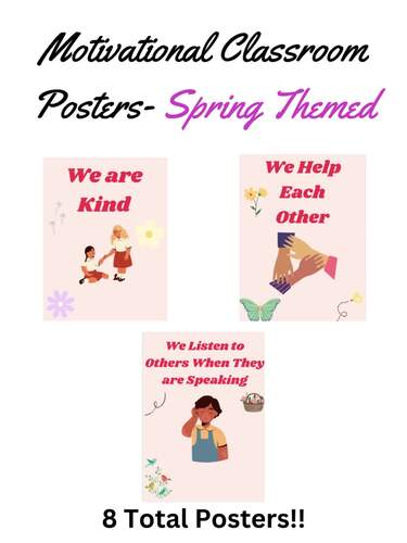 Motivational Classroom Posters-Spring Themed by Brittany's TPT Resources