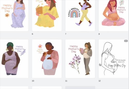 Mother's Day Card- mom to be- pregnant moms by oLIZo Street | TPT