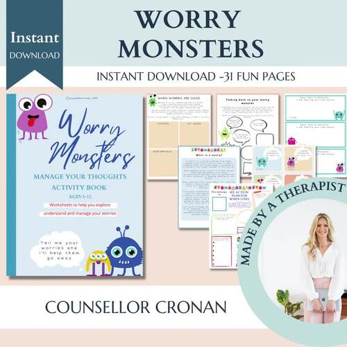 Little worrier bundle of Tools. Worry, worry monster, SEL, anxiety ...