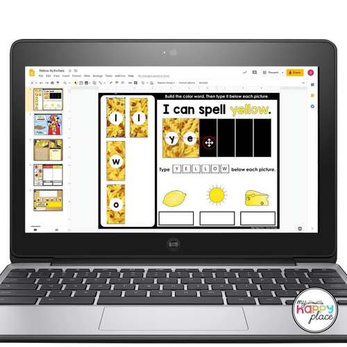Color Words Centers for Google Slides - Distance Learning by My Happy Place