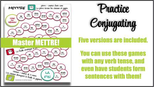 French Verbs Like Mettre Conjugation Games - Rock, Paper, Scissors