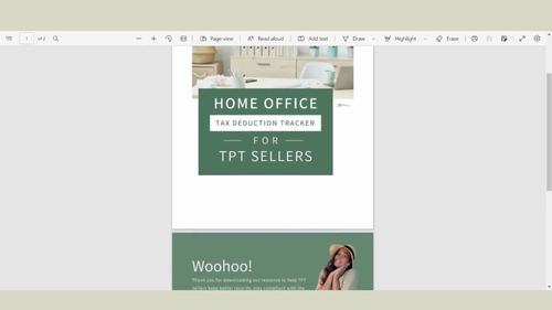 Home Office Tax Deduction Tracker for TPT Sellers (Google Sheet)