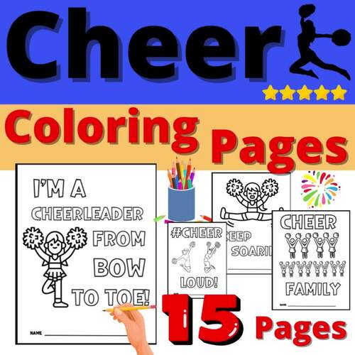 Cheerleading Coloring Pages Activities Cheer Resource by DadsDesigns