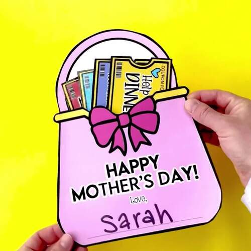 Mother's Day Coupon Purse Gift | Printable Mothers Day Coupon Book Card ...