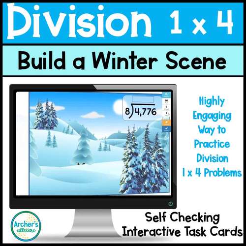Build a Winter Scene 1 x 4 Division Boom Digital Task Cards | TPT
