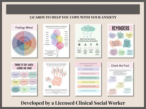 Anxiety Coping Skills Flashcards DBT CBT coping skills cards, anxiety ...