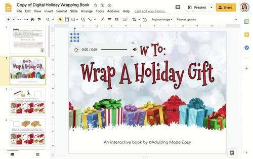 How To Wrap a Gift Adapted Book & Google Slides | TPT