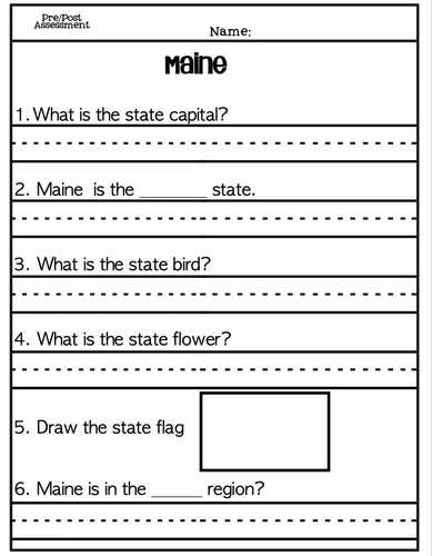 Maine Worksheets, 50 States, Special Education by ALL ABOUT SPED with ...