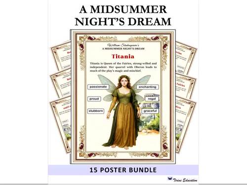 A Midsummer Night’s Dream Character Analysis Posters, 15-Poster ...