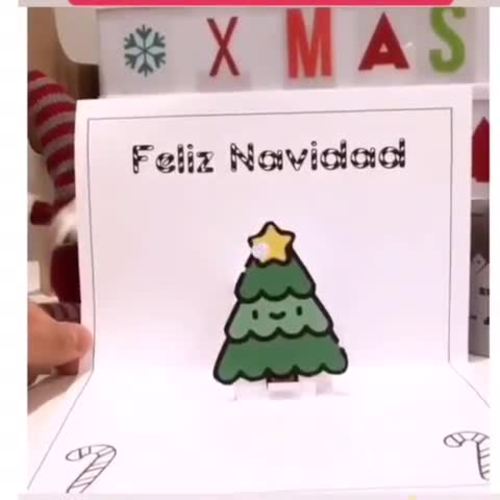 Christmas cards- POP-UP CARDs Tarjetas Navidad. English, Spanish, French.
