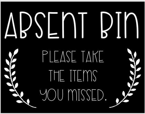 Absent Work Bin Labels - Farmhouse Style Classroom Organization | TPT