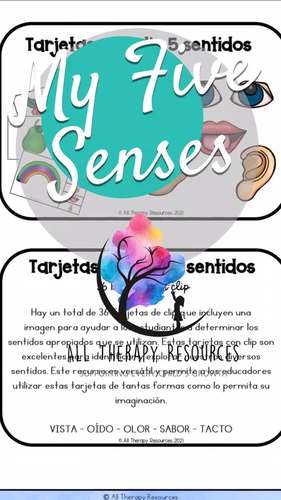 SPANISH VERSION - 5 Senses Clip Task Cards - Kindergarten Preschool Pre ...