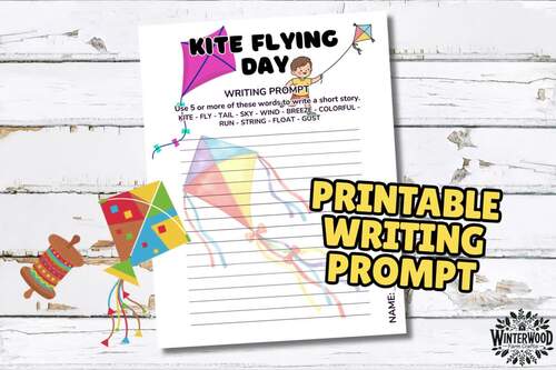 Kite Flying Day Writing Prompt (2/8) February 8 Outdoor-Themed Creative ...