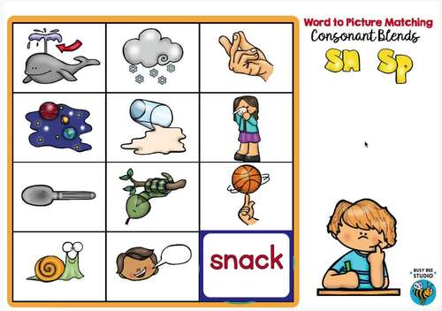 S BLENDS WORD TO PICTURE MATCH BOOM CARDS GAME BEGINNING CONSONANT ...