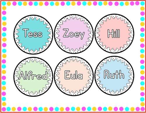 Printable Boho Neutral Spotty Student Name Plates, Name Cards, Cubby Tags