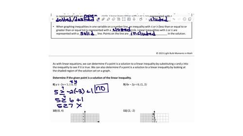 Graphing Linear Inequalities Guided Notes, Practice Worksheet, & Video ...