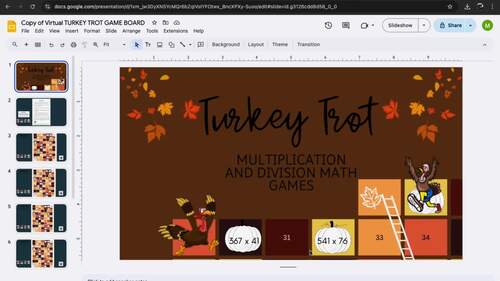 Thanksgiving Turkey Trot! Multiplication and Division Math Game | TPT
