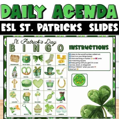 St. Patrick’s Day Bingo – Digital & Printable for ESL Vocabulary Game