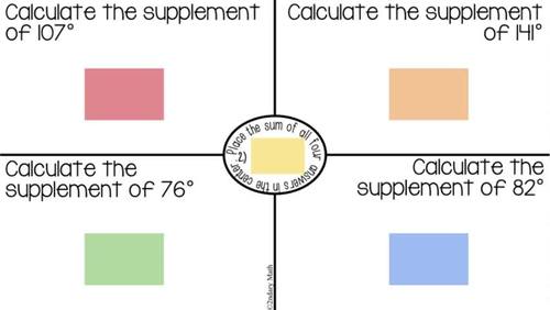 DIGITAL Angle Relationships Placemats Activity by 2ndary Math | TPT