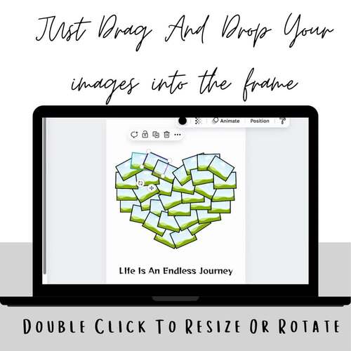 Editable Love Heart Photo collage, Canva Template , Heart Shape Photo ...