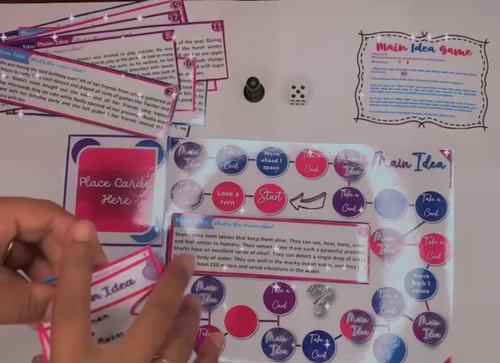 Main Idea Game | Main Idea Reading Comprehension | Main Task Cards