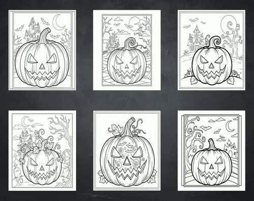 Spooky Pumpkin Coloring Pages | Halloween Jack-O-Lantern Activity