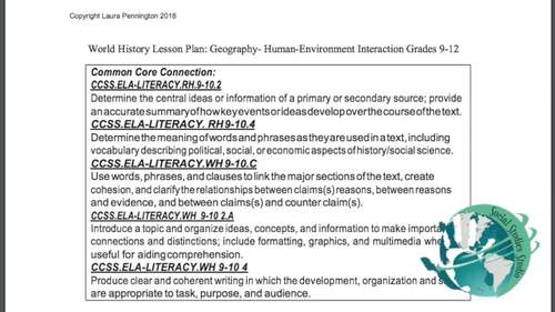World History/Geography Lesson Plan: Human Environment Interaction