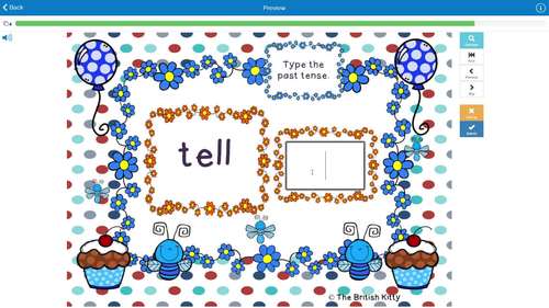 Past Tense Verbs Irregular Verbs Boom Cards™ Blue Flowers by The ...