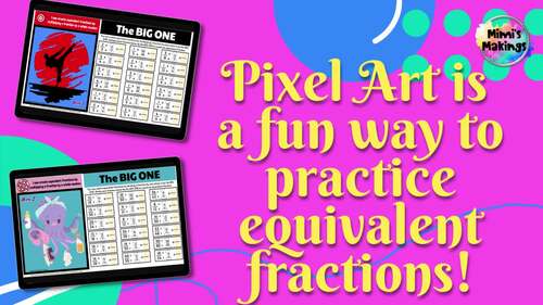 Equivalent Fractions with Multiplication & Division Pixel Art Set