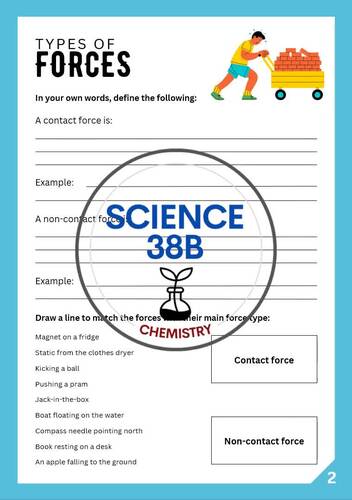 Forces and Motion Worksheet Grades 3_7 (With answer). by I'M A SCIENCE ...