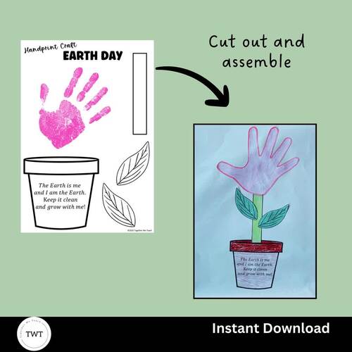 Earth Day Handprint Craft, Keepsake Activity, Wall Display | TPT