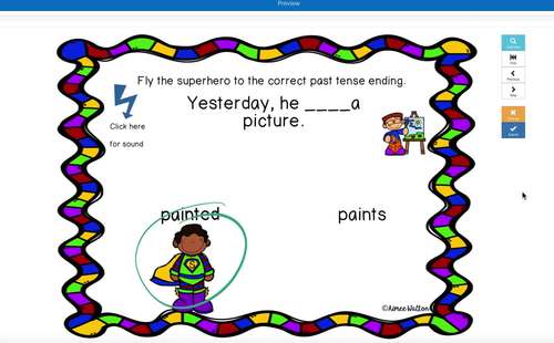 Super Speech Syntax Past Tense Verbs Boom Cards™ by Aimee Walton