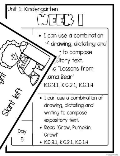 Kindergarten Writing Unit 1 | Benchmark Aligned Lessons | No Prep ...