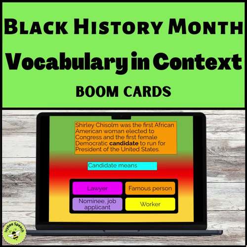 Black History Month Vocabulary Context Clues Strategies Boom Cards