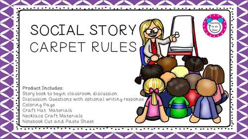 Carpet Rules Social Story by Learning in an Hour | TPT
