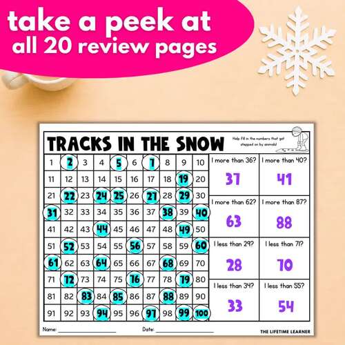Kindergarten Winter Math Packet Snow Day Worksheets No Prep Review ...