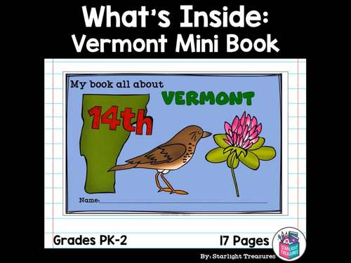 Vermont Mini Book for Early Readers - A State Study, Vermont State Study