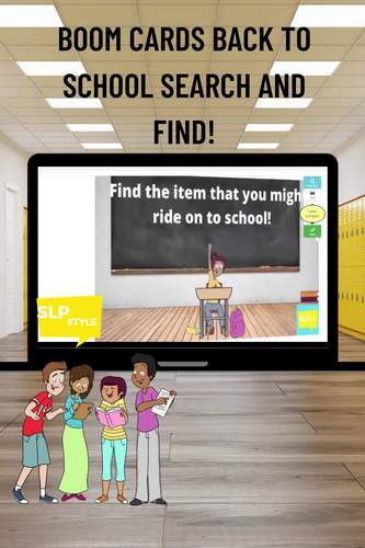 BOOM CARDS Back to School Items Search and Find by SLPstyle | TPT