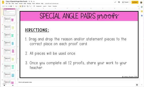 Special Angle Proofs Digital Activity by Lindsay Bowden - Secondary Math