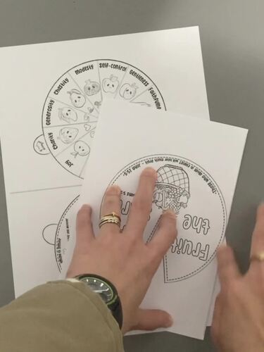 12 Fruit Of The Spirit Catholic Coloring Wheel Bible Lesson Children’s ...