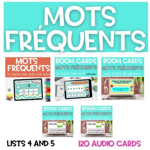 BUNDLE French Sight Words - Mots fréquents LISTES 4 and 5 Digital Resources