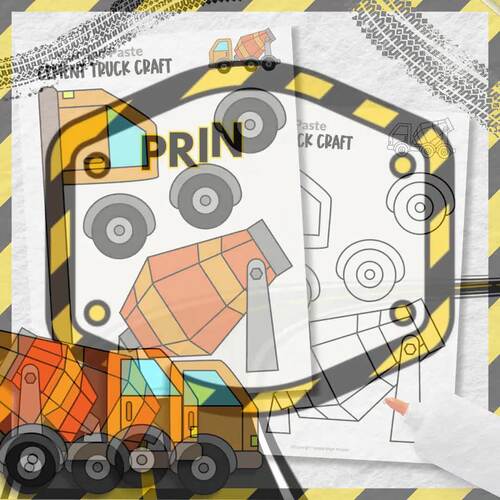 Printable Preschool Cement Truck Craft | Instant Download by Simple Mom ...