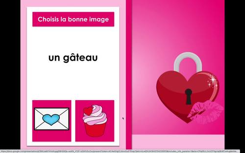 French Valentine's Day Vocabulary Activity BOOM CARDS Saint Valentin SET 2
