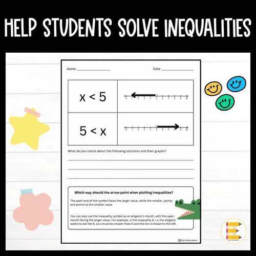 Solving Inequalities Worksheet, Guided Notes & Practice, One & Two Step ...
