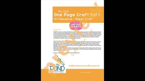 Crafts for Kindergarten - My First One Page Crafts Set 1 by From the Pond