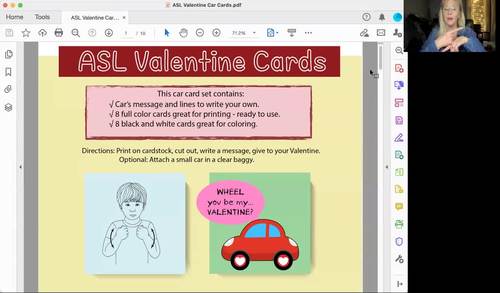 Valentine's Day Cards Printable with Sign Language by ASL Teaching ...